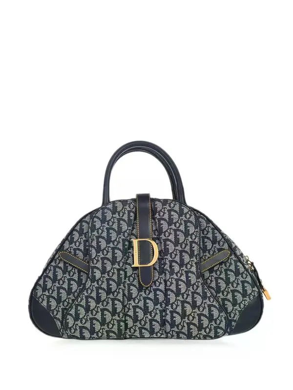 Dior 2002 Double Saddle Trotter Tote Bag - Blue