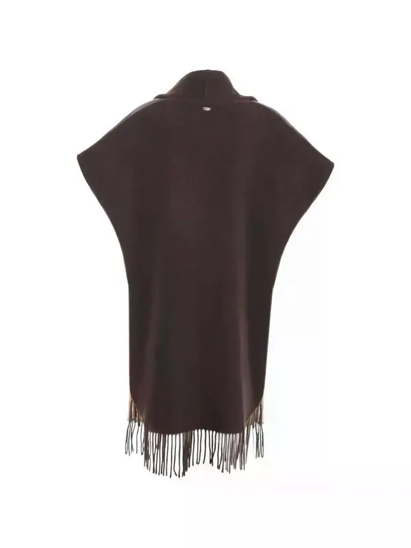 Herno Fringed-hem Cape - Brown