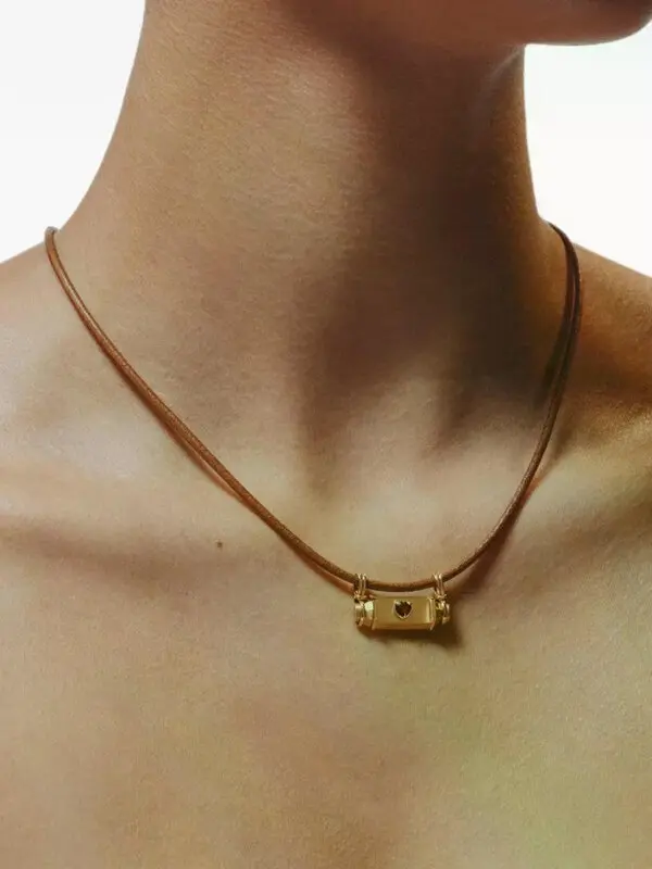 MARIE LICHTENBERG Heart Smash Locket Garnet-embellished Necklace - Gold