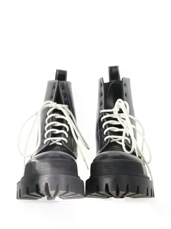Balenciaga 2020s Strike Lace-up Ankle Boots - Black
