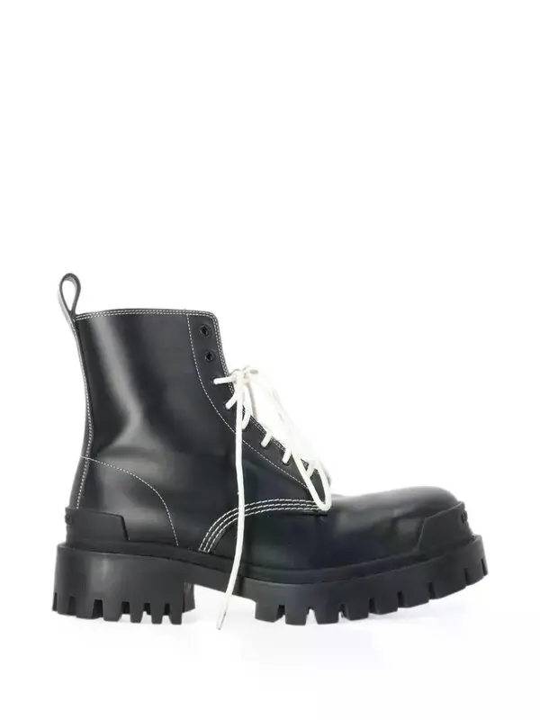 Balenciaga 2020s Strike Lace-up Ankle Boots - Black