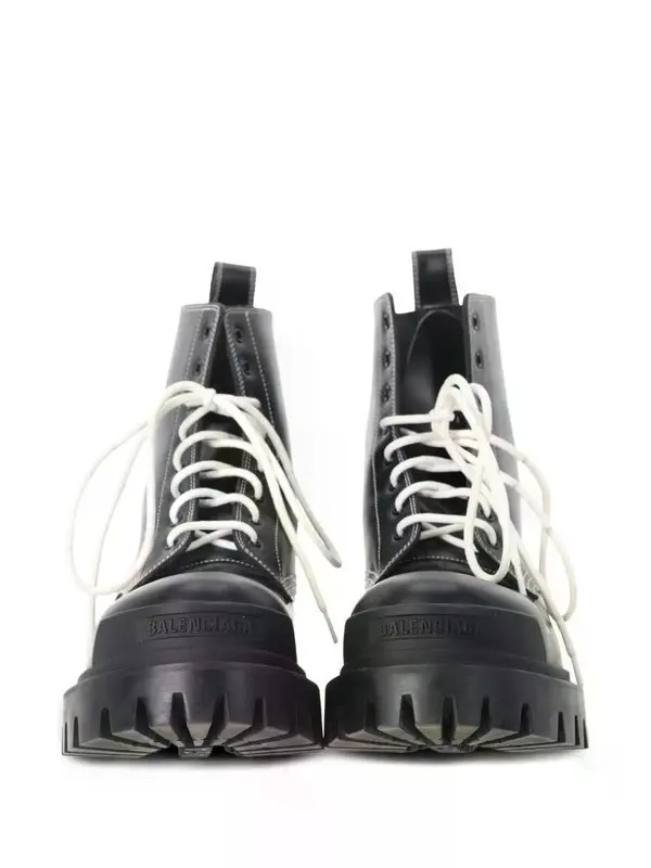 Balenciaga Strike Lace-up Ankle Boots - Black