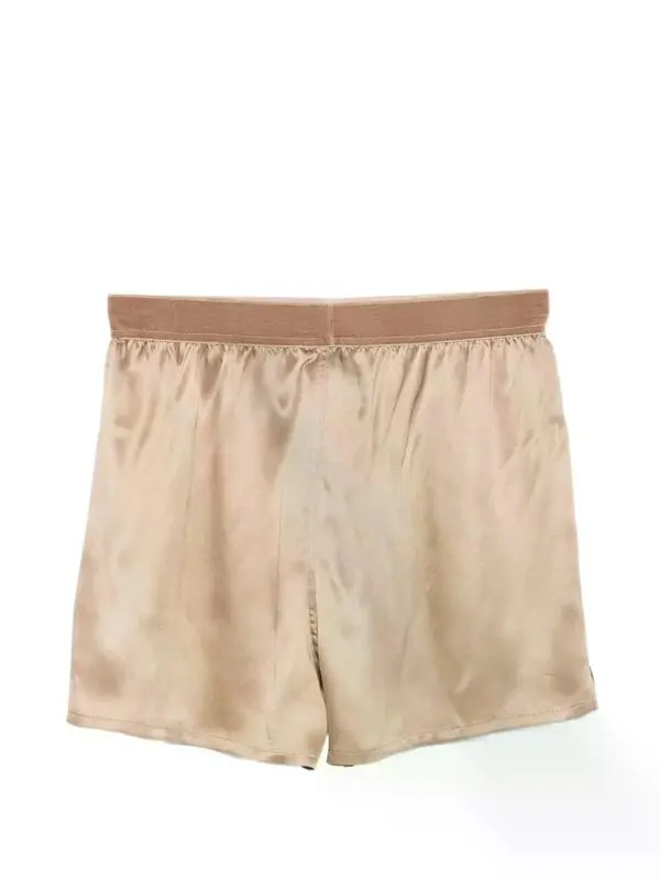 TOM FORD Silk-satin Logo-jacquard Pyjama Shorts - Neutrals