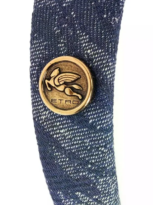 Etro Logo Plaque Floral Jacquard Headband