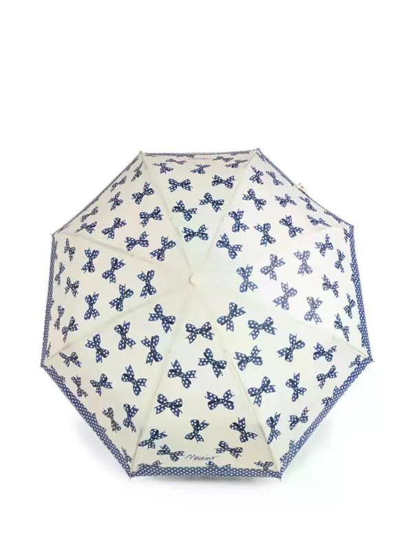 Moschino Bow-print Folding Umbrella - Neutrals