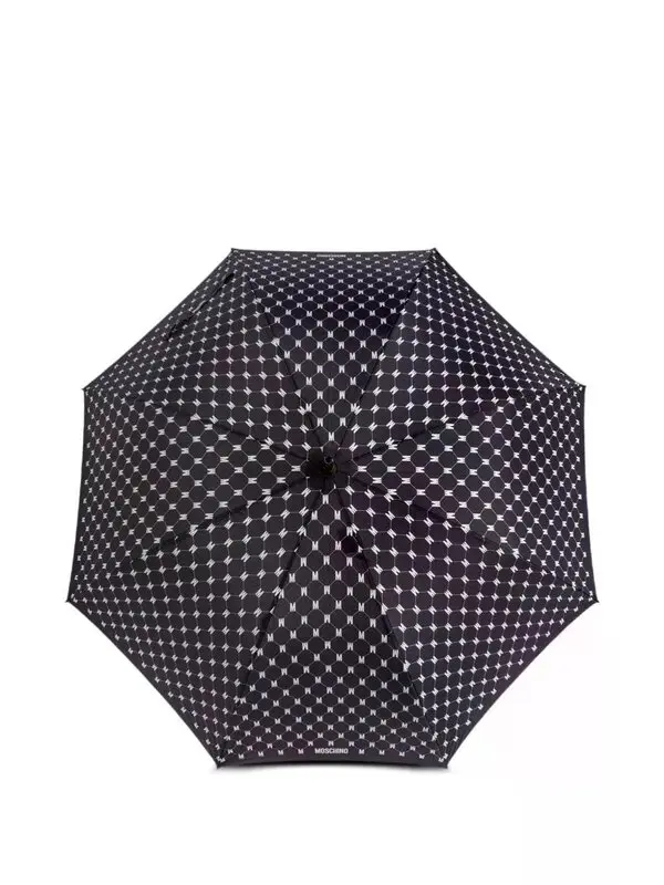 Moschino Monogram-print Curved-handle Umbrella - Blue