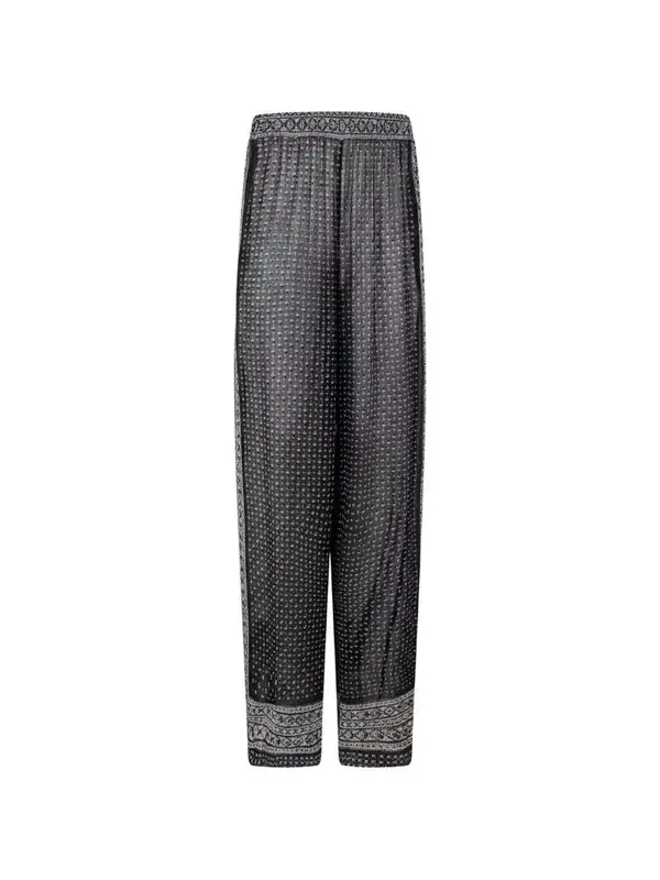 Ermanno Scervino Crystal-embellished Geometric-print Trousers - Black
