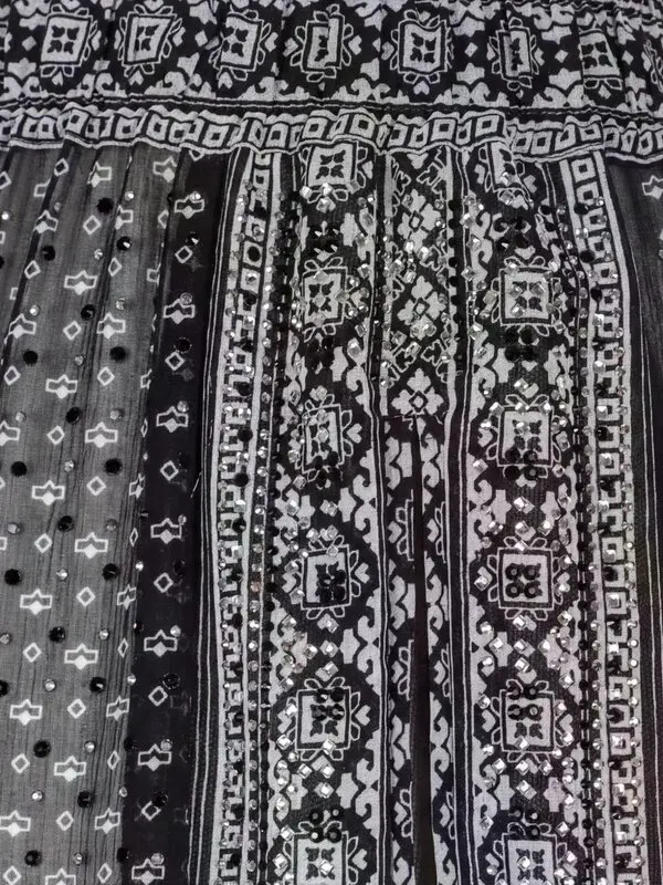 Ermanno Scervino Crystal-embellished Geometric Print Trousers