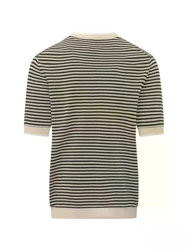 HOSIO Striped Short-sleeve Sweater