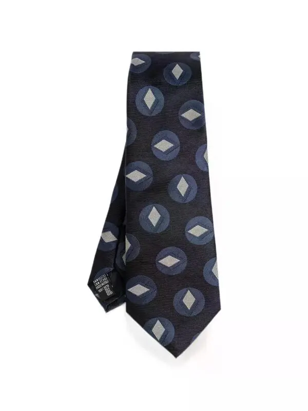 Giorgio Armani Geometric-pattern Tie - Blue