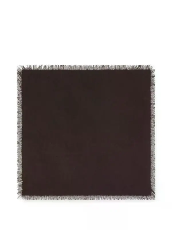 Eric Bompard Fringed Twill Scarf - Brown