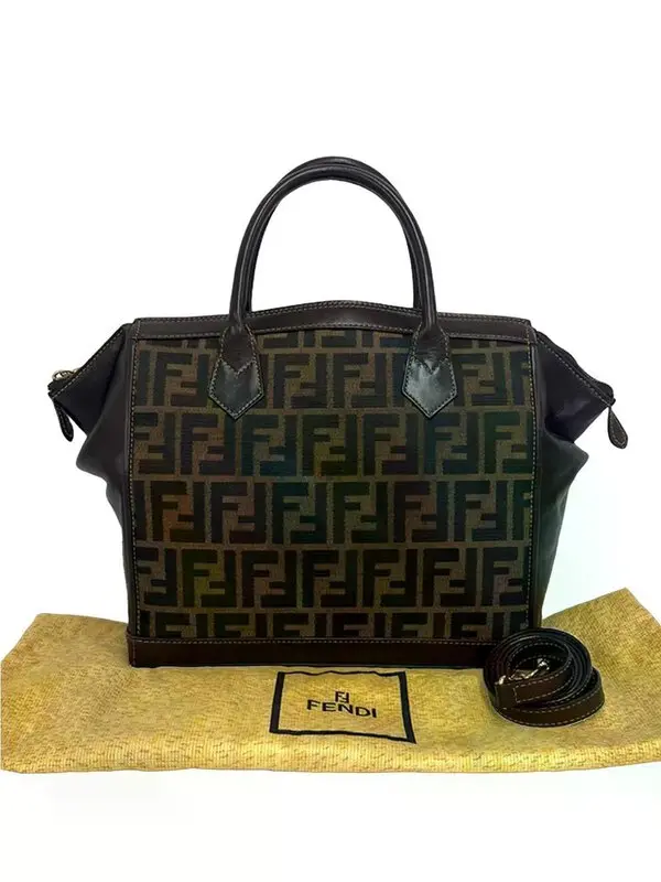 Fendi 1990-2000 Zucca Canvas Satchel - Brown