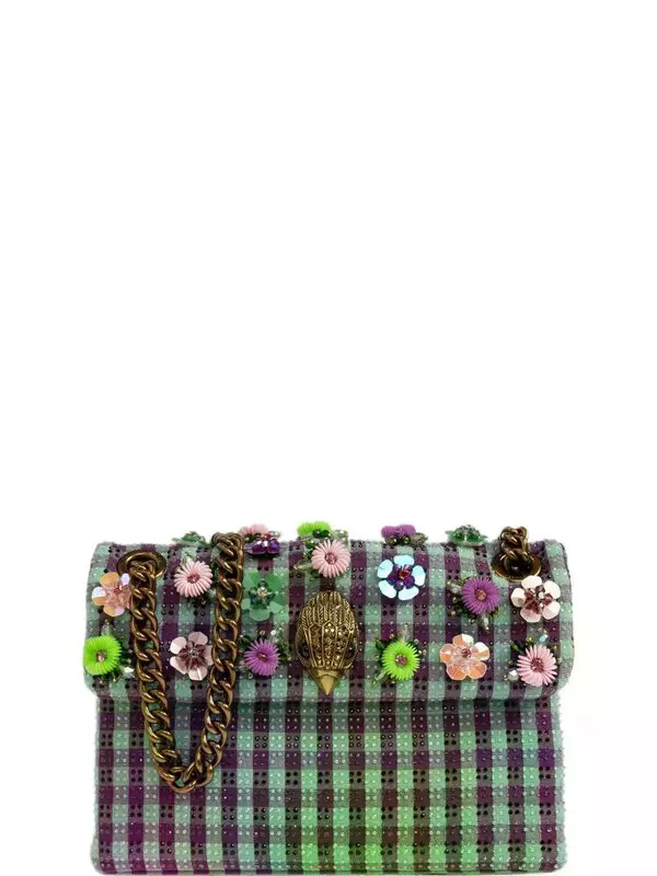 Kurt Geiger Mini Kensington Floral-embellished Shoulder Bag - Purple