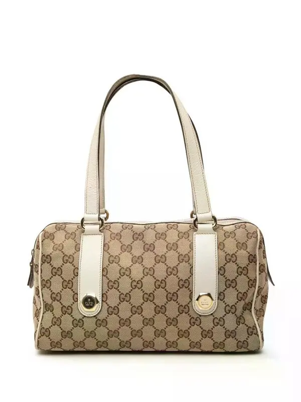 Gucci 2000-2015 Gg Canvas Charmy Boston Bag - White