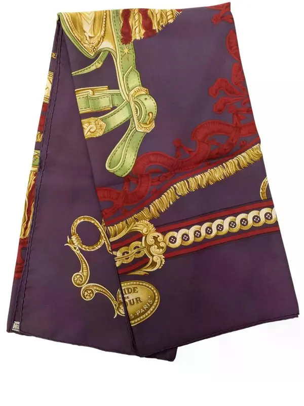 Hermès 2000-2026 Bride De Cour Silk Scarf 90 Scarves - Purple