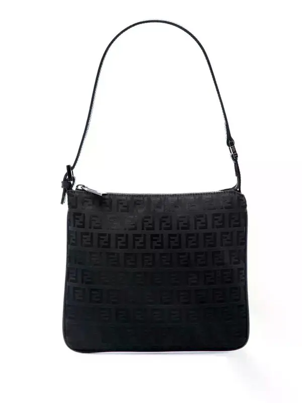 Fendi 2000-2010 Zucchino Canvas Shoulder Bag - Black