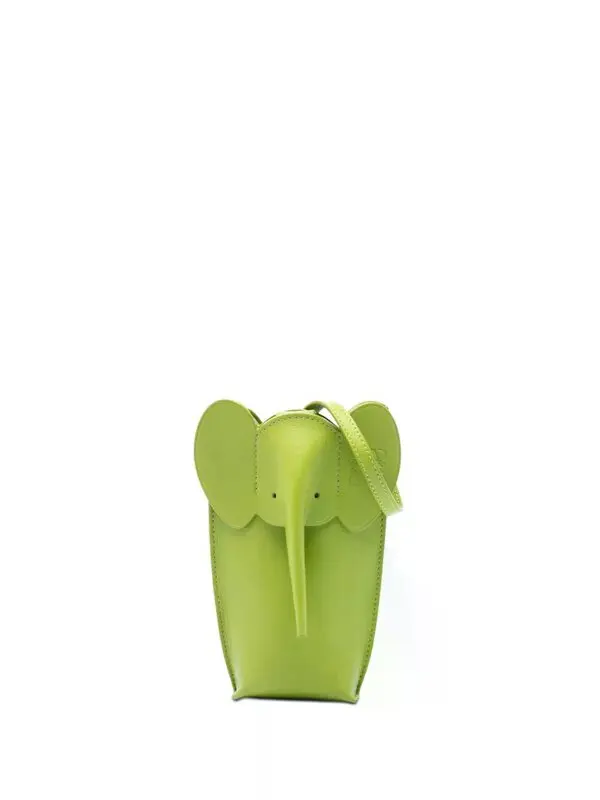 Loewe Leather Elephant Pocket Crossbody Bag - Green