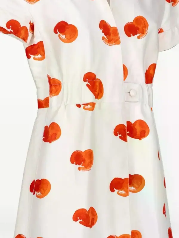 COURREGES Heart Print Belted Mini Dress