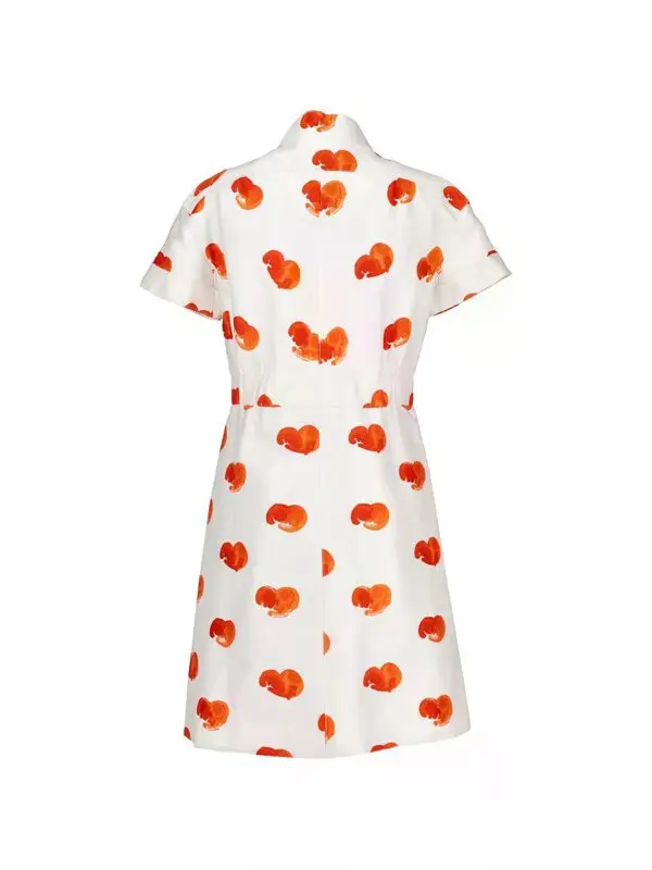 COURREGES Heart Print Belted Mini Dress