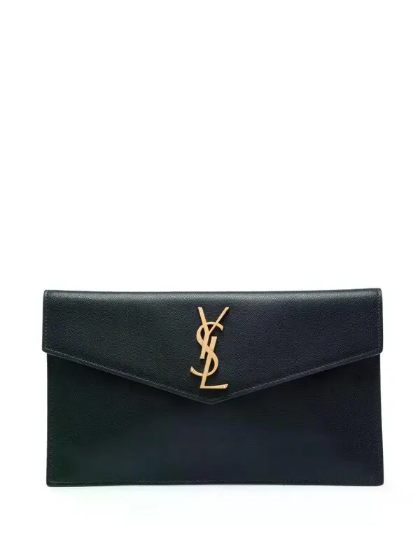 Saint Laurent 2019 Grain De Poudre Uptown Pouch Clutch Bag - Black