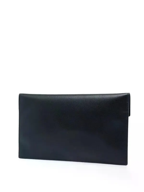 Saint Laurent Grain De Poudre Uptown Pouch Clutch Bag - Black