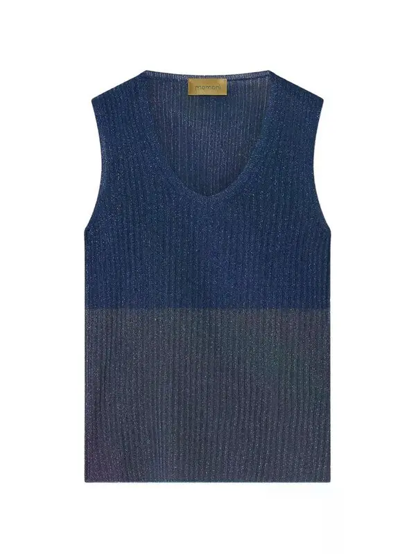 Momoni Ribbed-knit V-neck Sleeveless Top