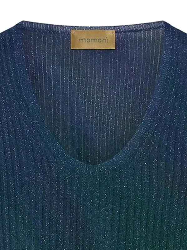 Momoni Ribbed-knit V-neck Sleeveless Top