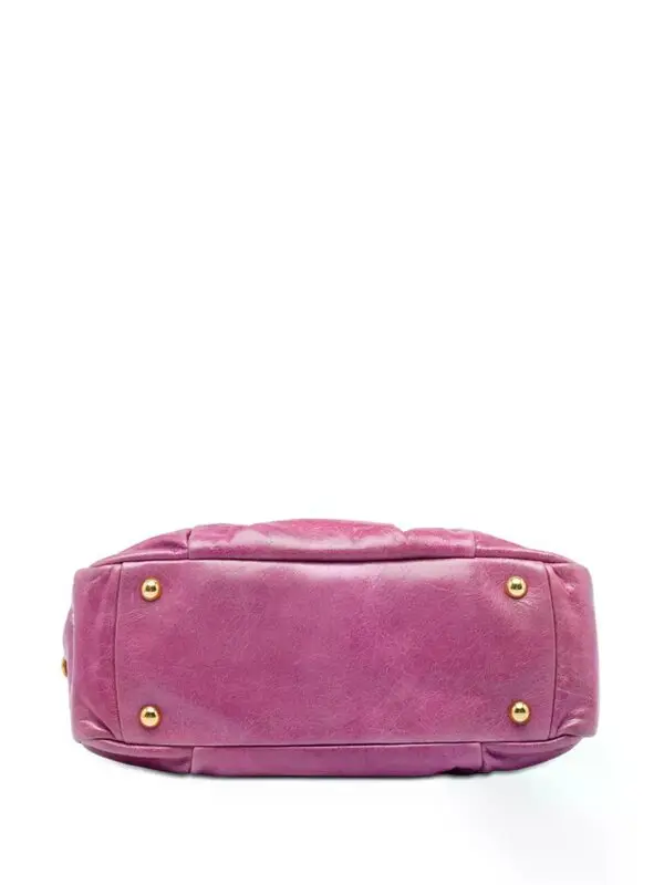 Miu Miu Vitello Lux Shirring Bauletto Satchel - Pink