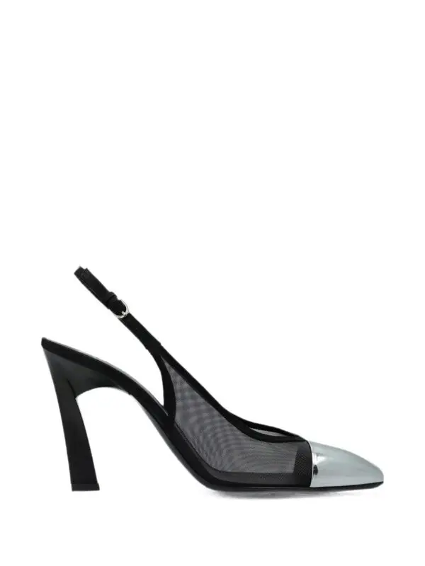 Emporio Armani Mesh-panelled Cap-toe Pumps