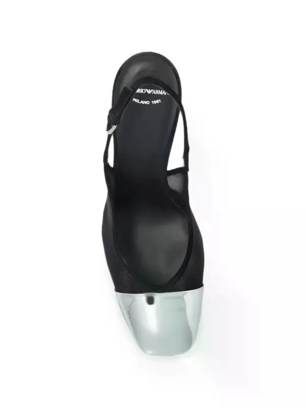 Emporio Armani Mesh-panelled Cap-toe Pumps