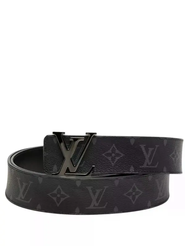 LOUIS VUITTON 2021 Monogram Eclipse Initiales Reversible Belt - Black