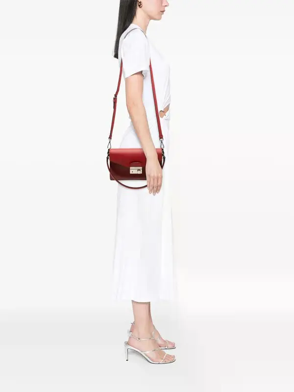 Prada 2013-2026 Mini Saffiano Lux Sound Lock Satchel - Red