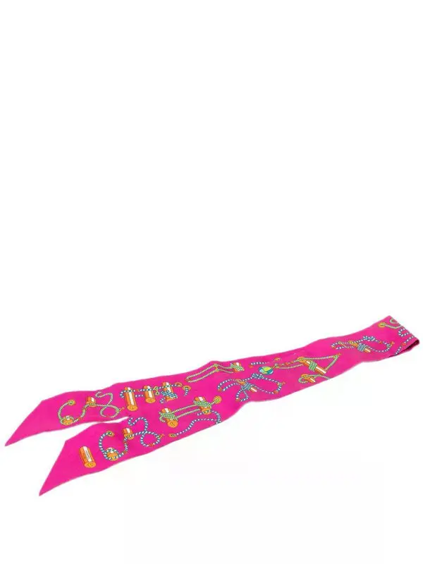 Hermès 2000-2026 Cordages Silk Twilly Scarf Scarves - Pink