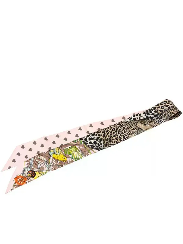 Hermès 2010-2018 Jungle Love Love Silk Twilly Scarf Scarves - Pink