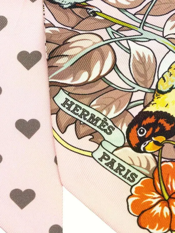 Hermès 2010-2018 Jungle Love Love Silk Twilly Scarf Scarves - Pink