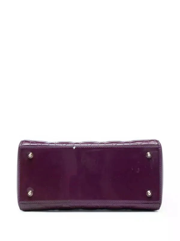 Dior Patent Cannage Lady Satchel - Purple