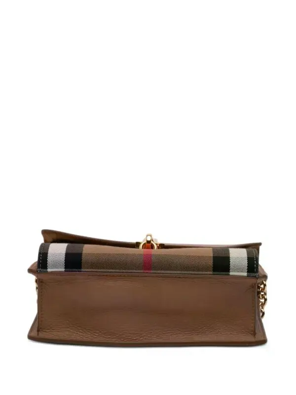Burberry Small Leather And House Check Canvas Crossbody Bag - Brown