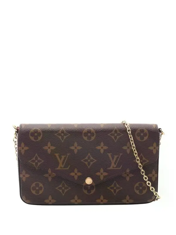 LOUIS VUITTON 2020-2024 Monogram Pochette Felicie Crossbody Bag - Brown