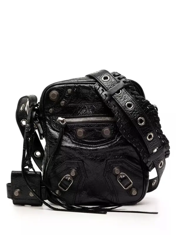 Balenciaga 2010 Lambskin Motocross Le Cagole Messenger Bag Crossbody Bag - Black