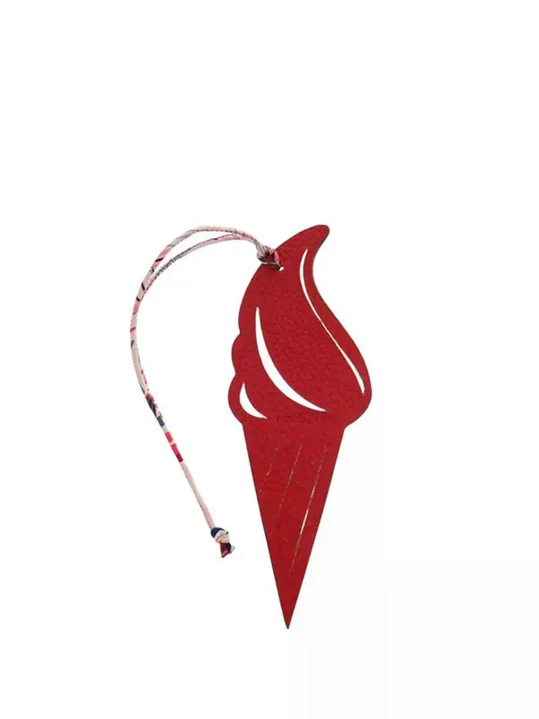 Hermès 2000-2026 Epsom And Togo Petit H Ice Cream And Bag Charm Key Chain - Red