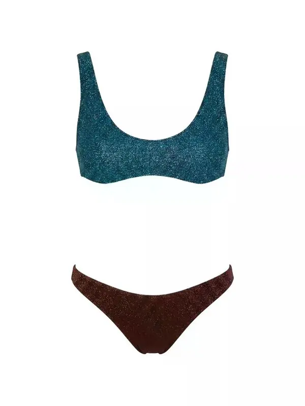 Oseree Lumière Sporty Lurex Bikini - Green