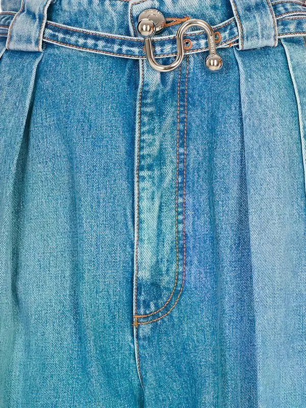 Sportmax Oversized Pleated Cargo Jeans - Blue