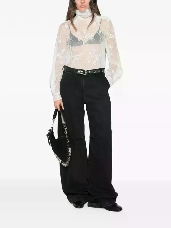 Patrizia Pepe Lace Button-detail Top