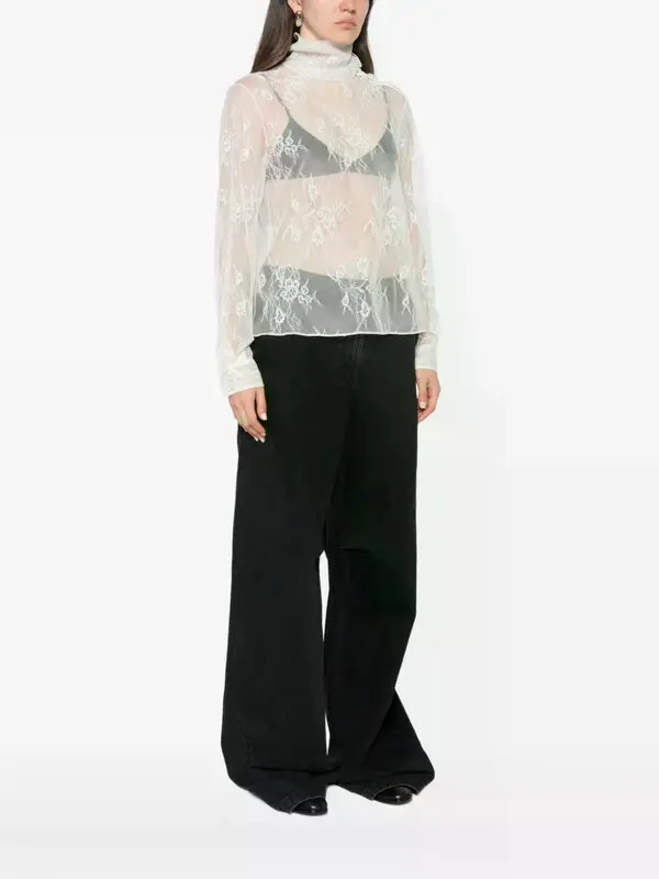 Patrizia Pepe Lace Button-detail Top