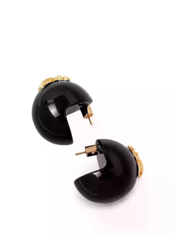 Patrizia Pepe Fly-embellished Dome Earrings - Black