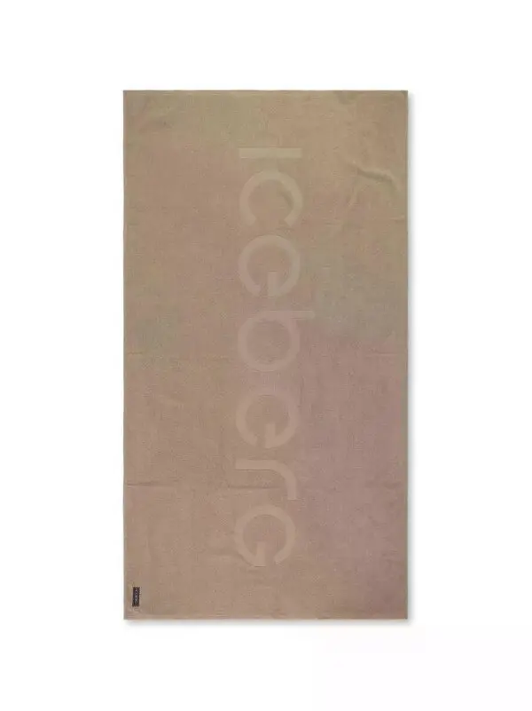 Iceberg Logo-embossed Cotton Beach Towel - Neutrals