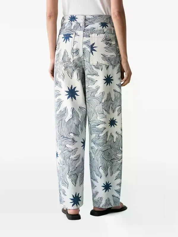 NEVER FULLY DRESSED Sun Print Straight Leg Jeans