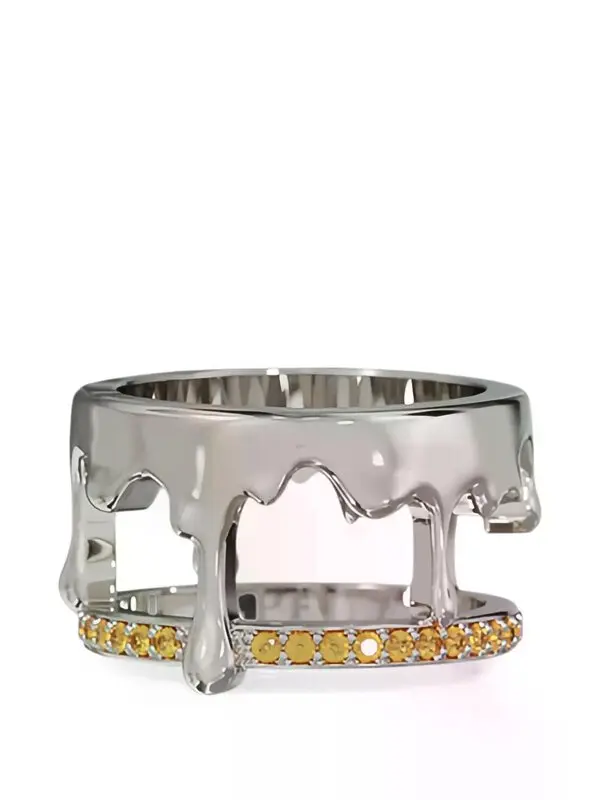 SAPFIRA Citrine-embellished Dripping-effect Ring