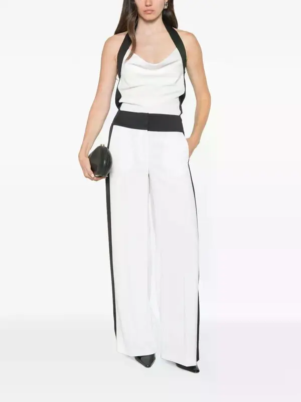 Patrizia Pepe Color-block Wide-leg Trousers - White