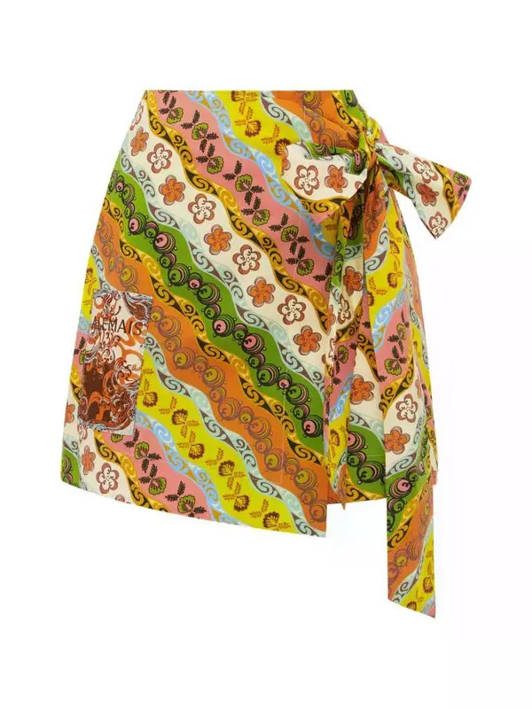 ALEMAIS Janine Wrap Mini Skirt - Yellow